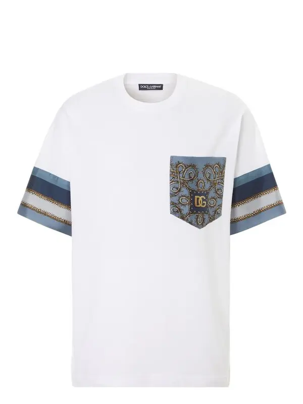 Dolce & Gabbana Printed Cotton And Silk T-shirt - White