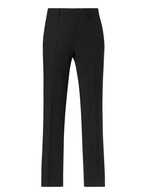 AMI Paris Virgin Wool Gabardine Straight Trousers - Black