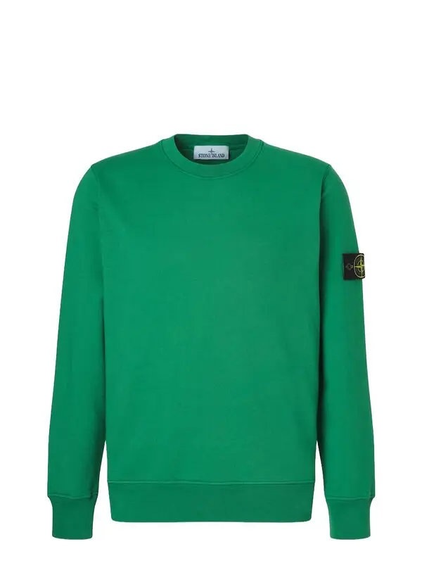 Stone Island Compass Cotton Fleece Sweatshirt - Green