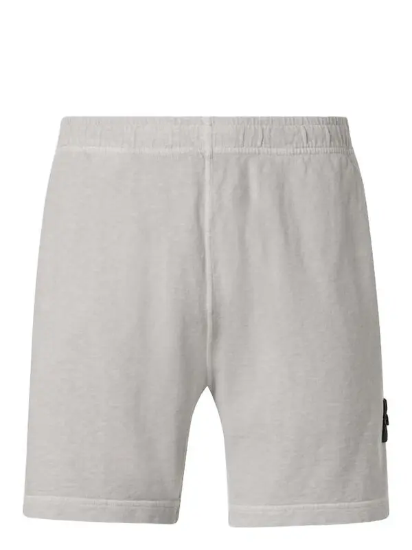 Stone Island Compass Cotton Fleece Shorts - Grey