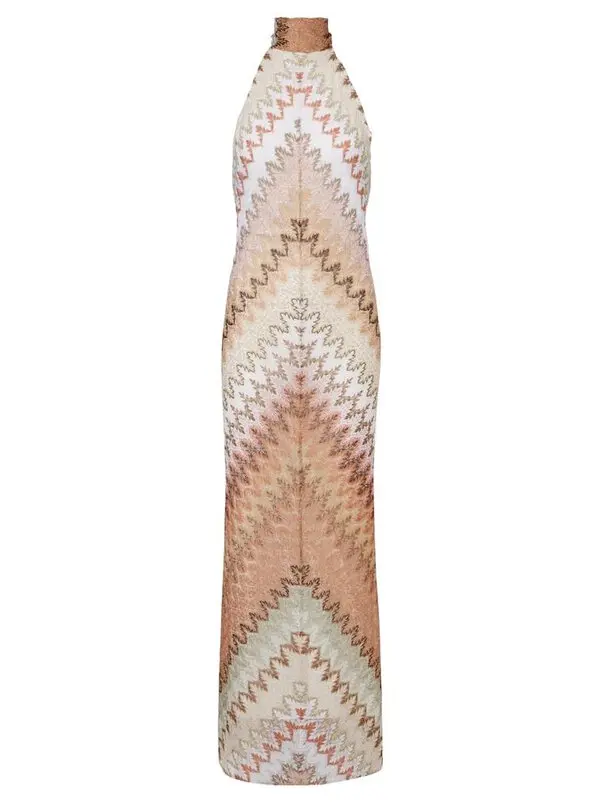 Missoni Halterneck Lamé Gown - Multicoloured