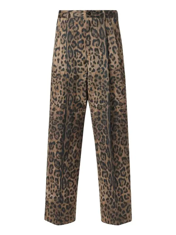 Dolce & Gabbana Cotton-blend Straight Pants - Brown