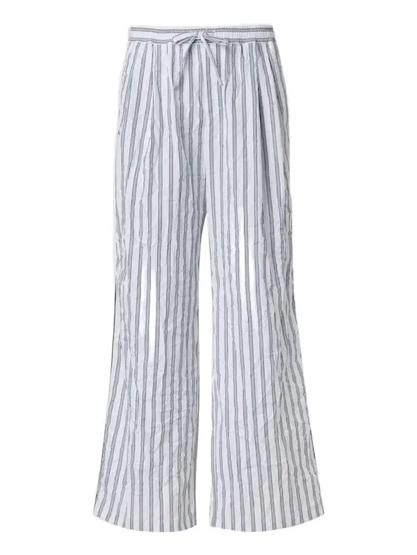 Dolce & Gabbana Striped Poplin Wide-leg Pants - White