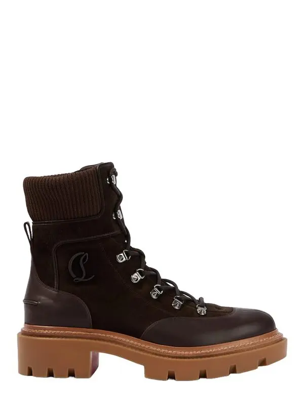 CHRISTIAN LOUBOUTIN Armandine College Leather Hiking Boots - Brown