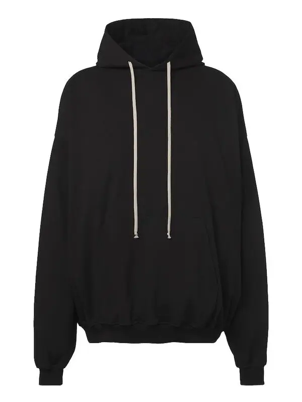 Rick Owens Hun Cotton Jersey Hoodie - Black