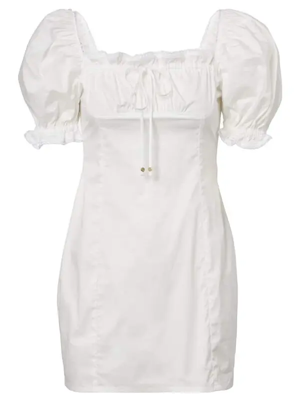 BANANHOT Ligia Lace-trimmed Cotton Minidress - White