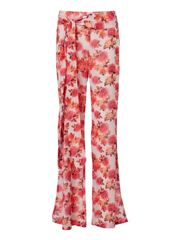 BANANHOT Bowie Floral Fla Pants - Red