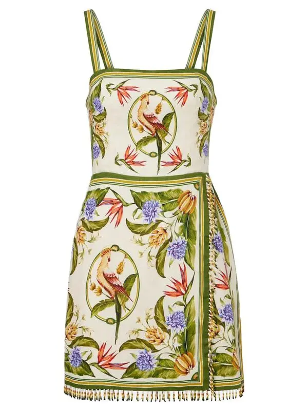 Farm Rio Printed Linen Minidress - Multicoloured