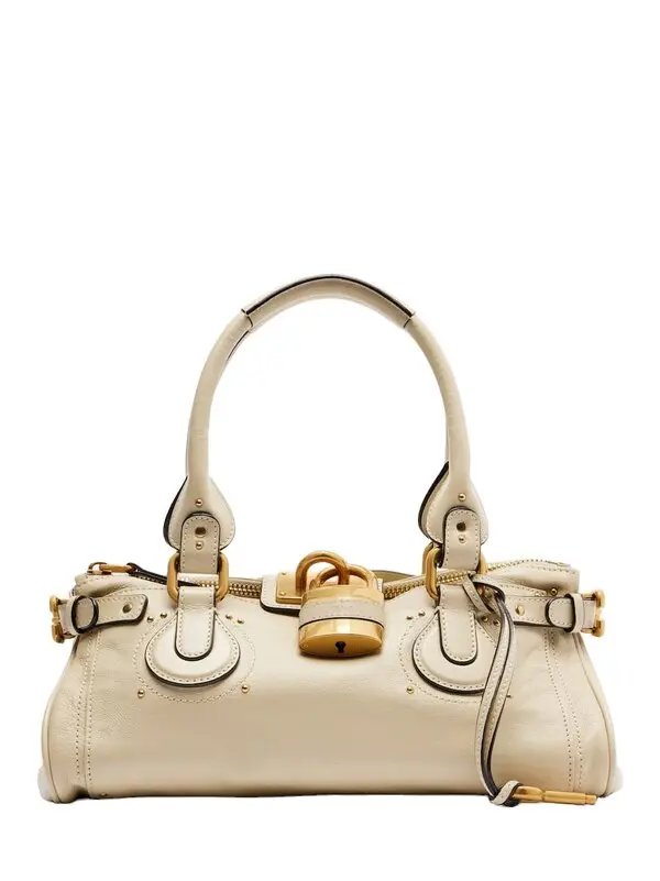 Chloé Paddington Leather Shoulder Bag - White