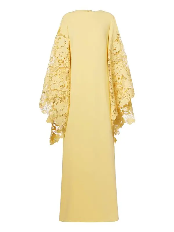 Oscar De La Renta Floral Silk-blend Kaftan - Yellow