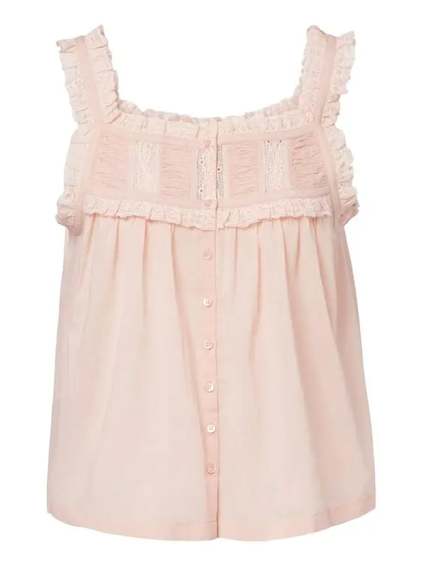 DÔEN Fidella Lace-trimmed Top - Pink