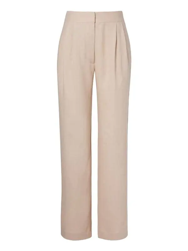 Asceno Rivello Wide-leg Linen Pants - Beige