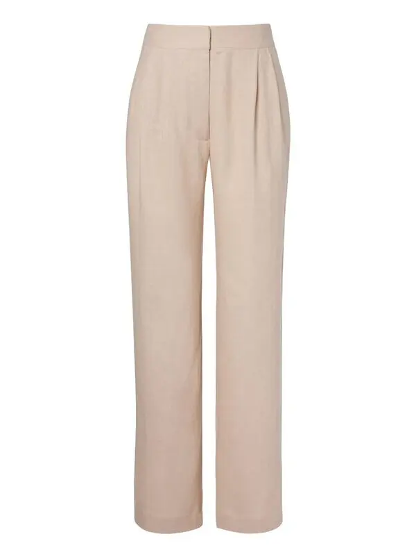 Asceno Rivello Wide-leg Linen Pants - Beige