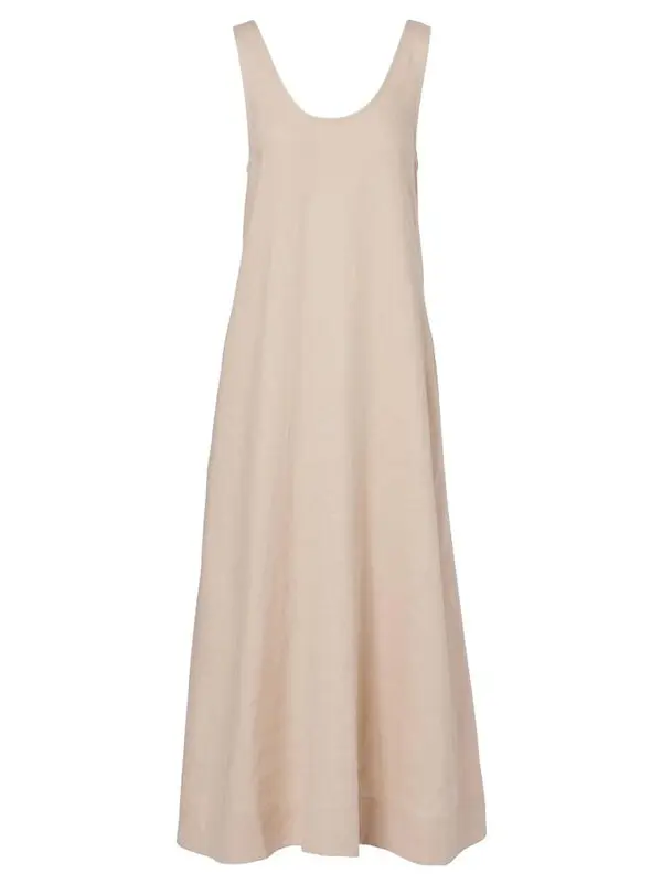 Asceno Capri Linen Maxi Dress - Beige