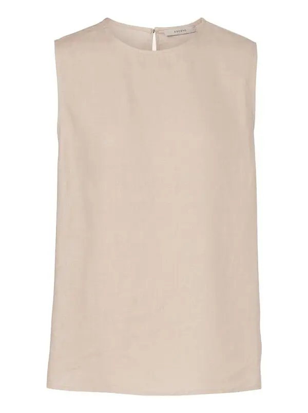 Asceno Trento Linen Top - Beige