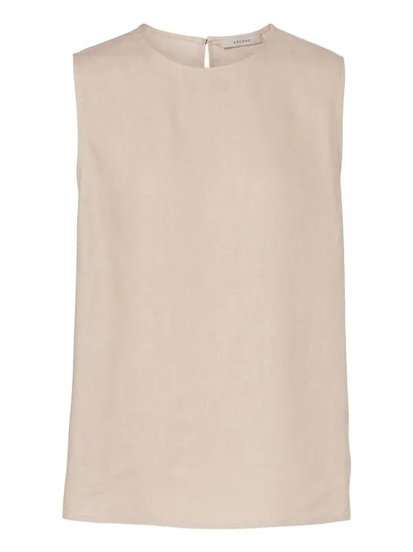 Asceno Trento Linen Top - Beige