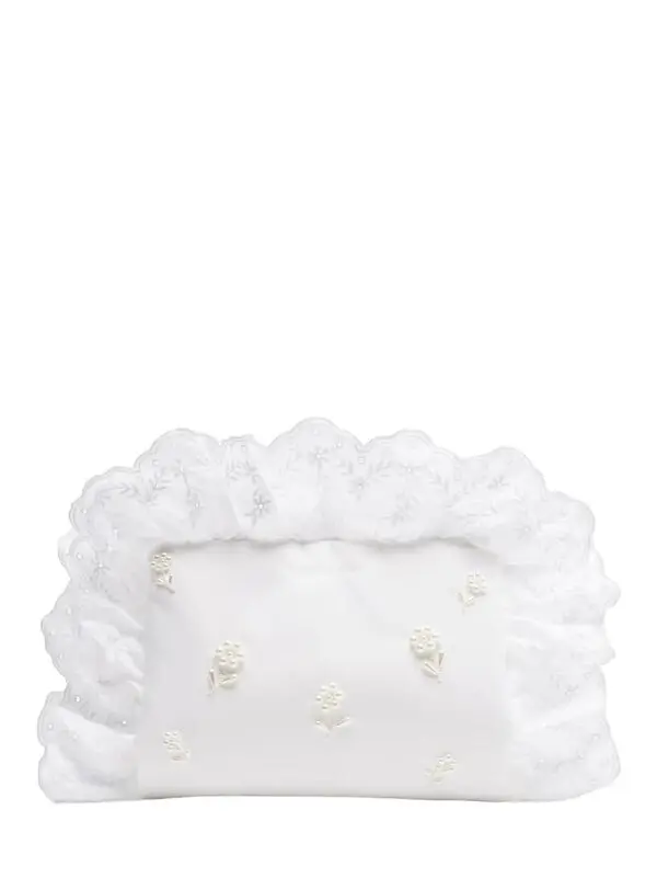Simone Rocha Embellished Ruffled Clutch - White