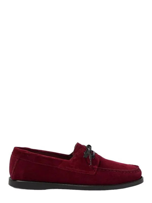 SAMAN AMEL City Moc Suede Boat Shoes - Burgundy