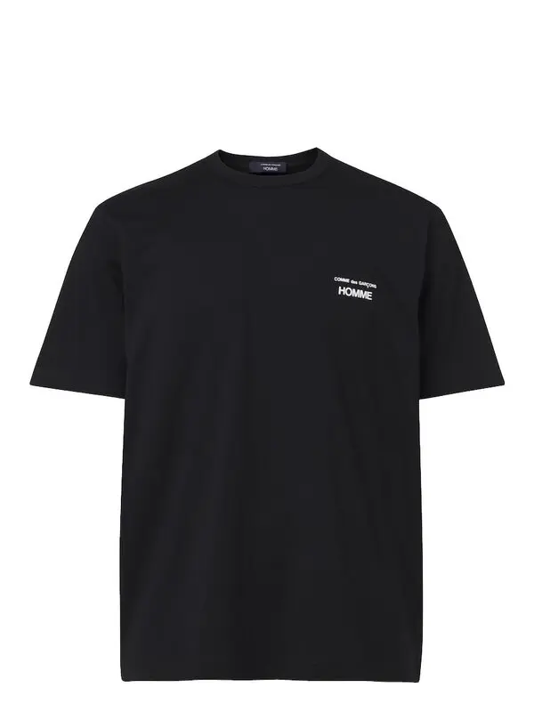 Comme Des Garçons Homme Logo Cotton Jersey T-shirt - Black