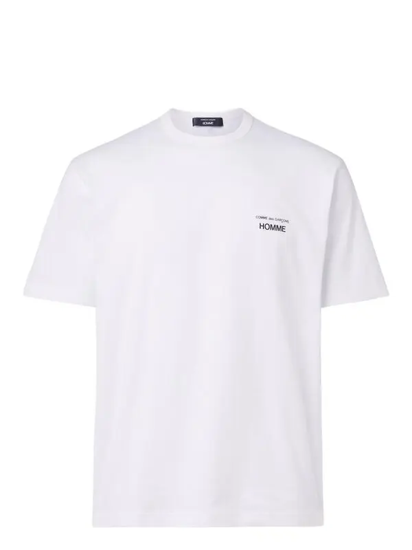 Comme Des Garçons Homme Logo Cotton Jersey T-shirt - White