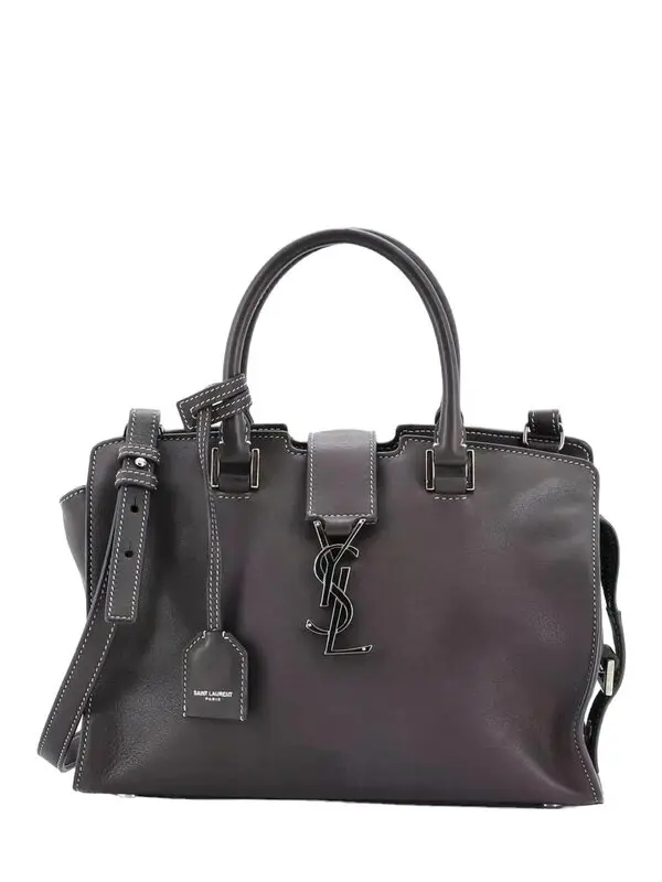 Saint Laurent Monogram Cabas Baby Satchel - Grey