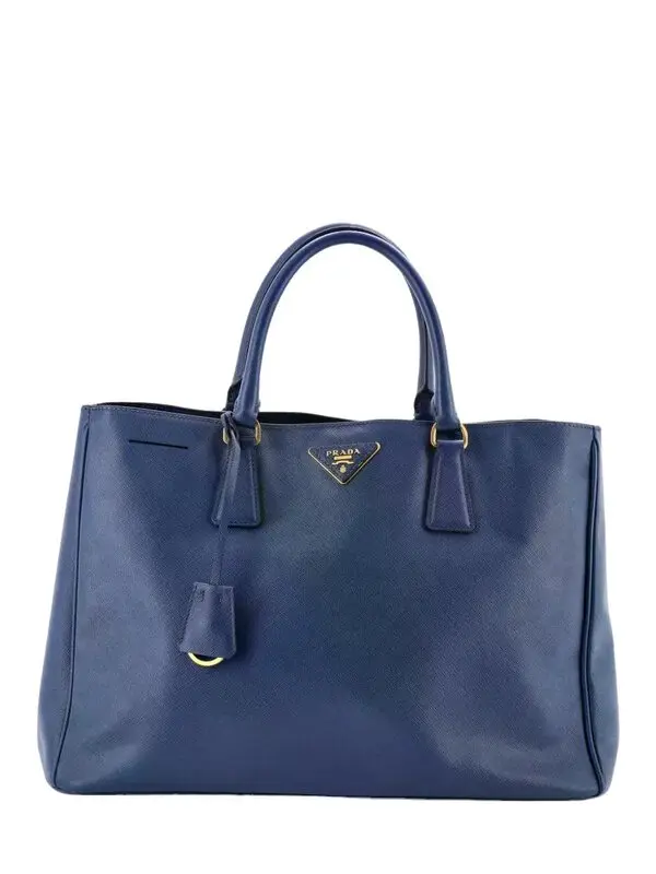 Prada Saffiano Leather Large Tote Bag - Blue