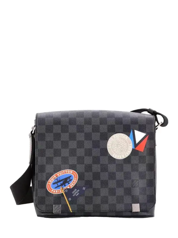 LOUIS VUITTON District Messenger Bag Limited Edition Damier Graphite League Pm - Black