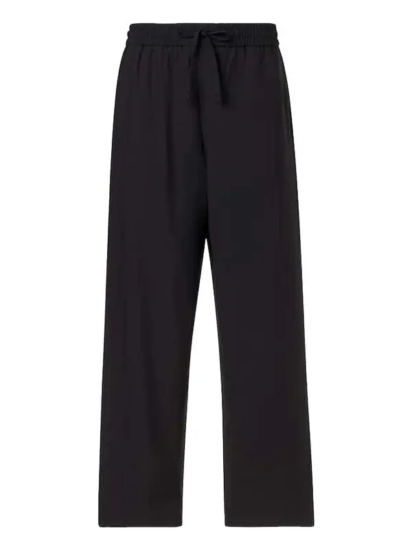 AMI Paris Virgin Wool Gabardine Straight Pants - Black