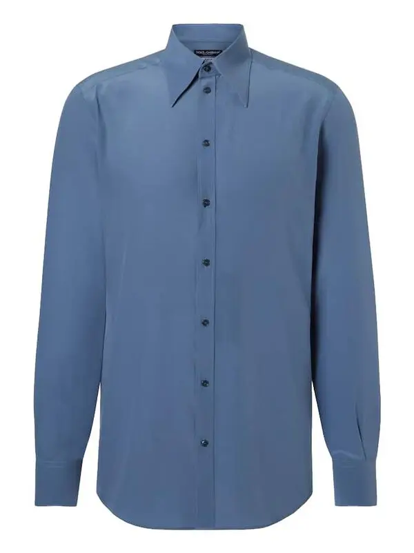 Dolce & Gabbana Silk Crepe De Chine Shirt - Blue