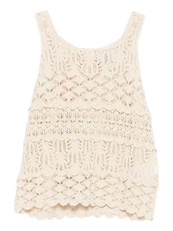 SEMICOUTURE Shelley Cotton Tank Top - White