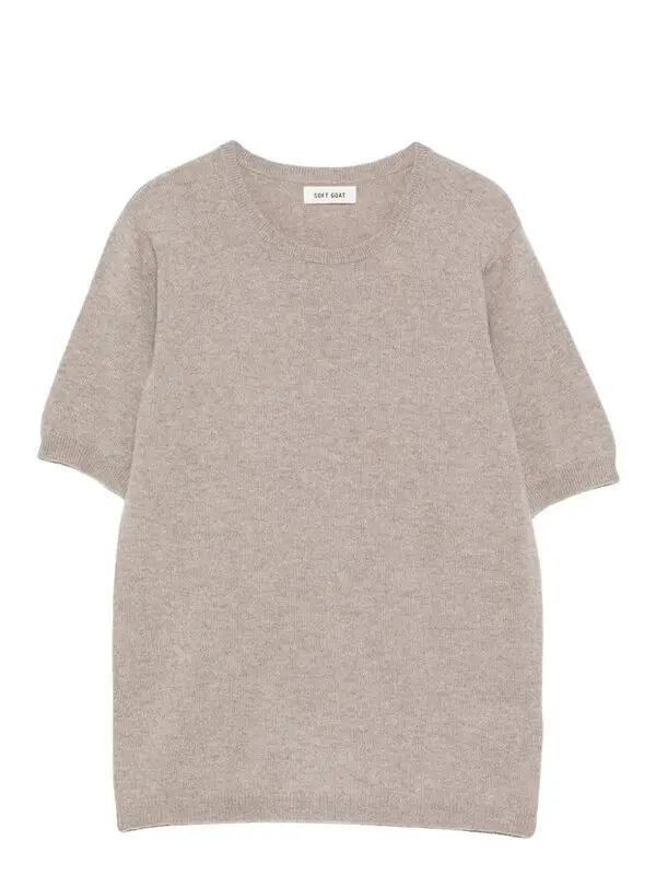 Soft Goat Cashmere Crewneck Sweater - Grey
