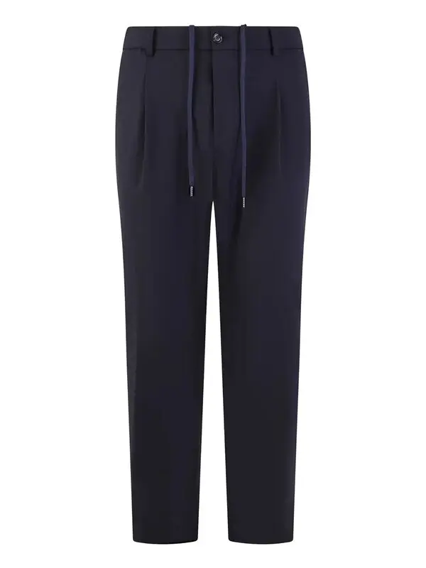BE ABLE Pleated Drawstring Trousers - Blue