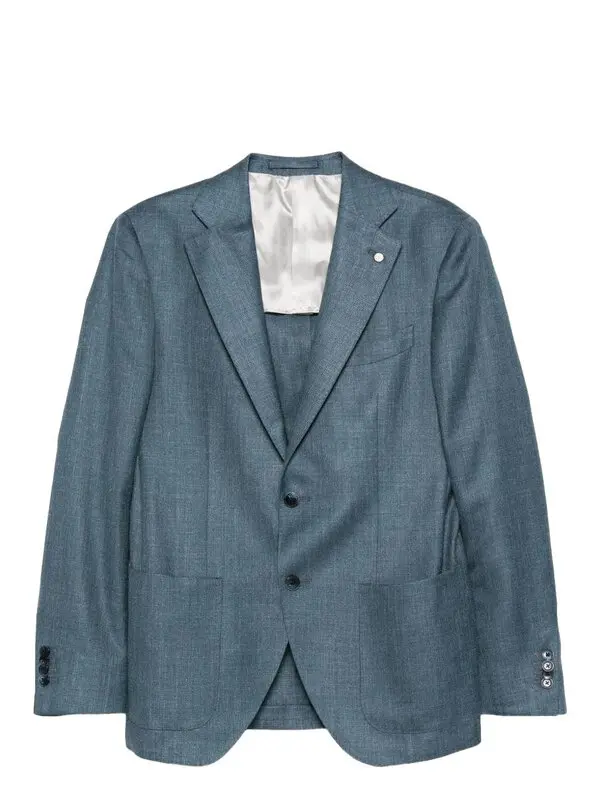 LUIGI BIANCHI Wool, Silk, And Linen Jacket - Blue