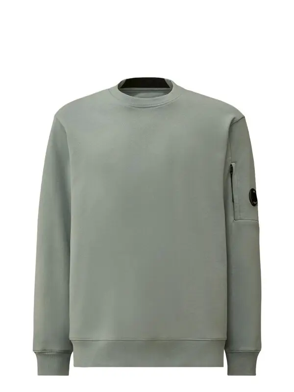 C.P. COMPANY Cotton Crewneck Sweatshirt With Sleeve Pocket - Grey