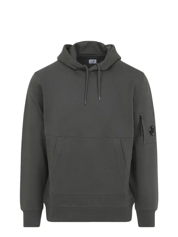 C.P. COMPANY Logo Cotton Hoodie - Grey