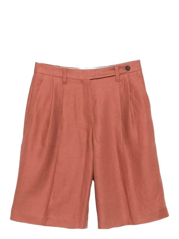 Brunello Cucinelli Linen Shorts - Orange
