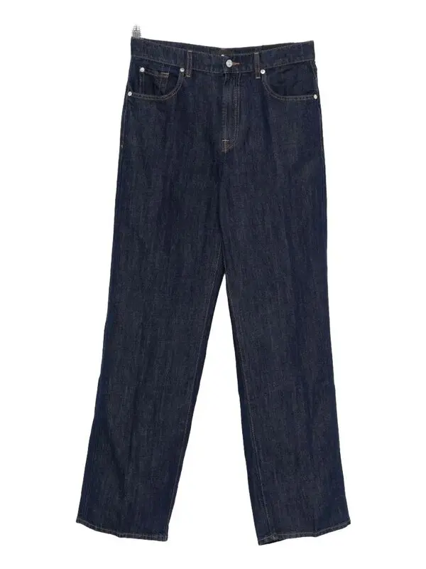7 For All Mankind Stovepipe Straight Denim Jeans - Blue