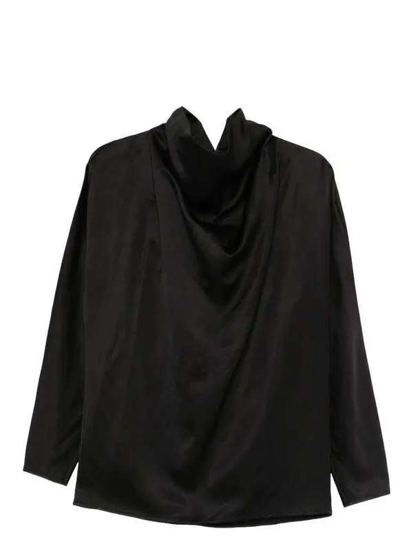 TOTEME Long-sleeve Draped Blouse - Black