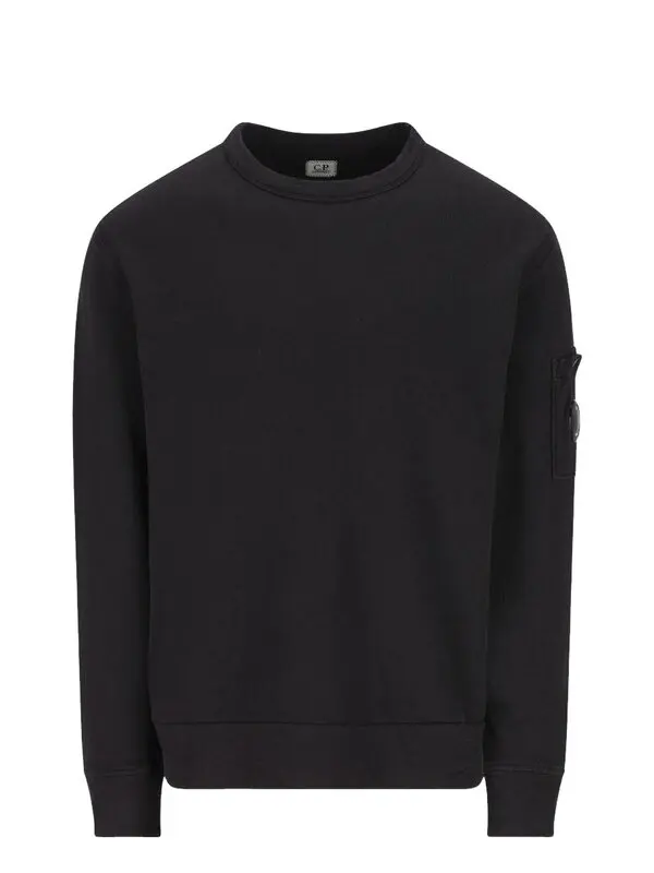 C.P. COMPANY Cotton Sweatshirt With Button Detail - Black