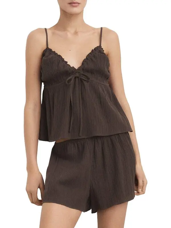 Mango Cotton Gauze Camisole - Chocolate