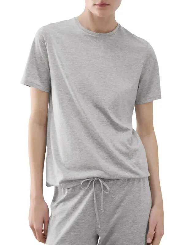 Mango Short Sleeve Pajama T-shirt - Light/pastel Grey