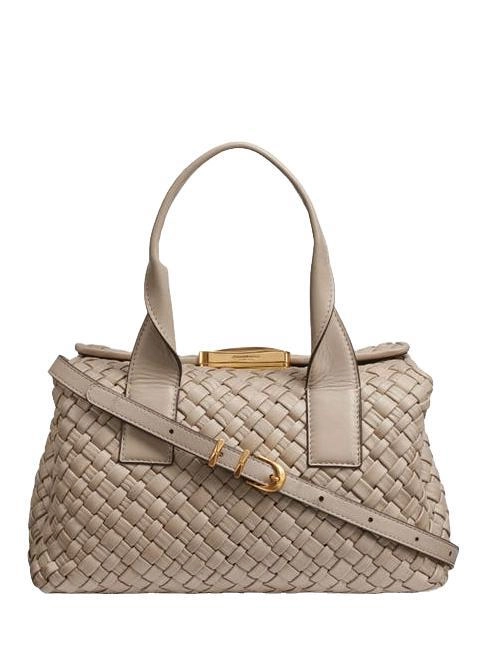 Donna Karan New York Amagansett Woven Leather Satchel - Moth