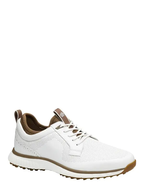 Johnston & Murphy H6 Luxe Waterproof Sneaker - White Waterproof Full Grain