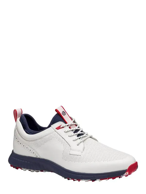 Johnston & Murphy H6 Luxe Waterproof Sneaker - White/navy Waterproof