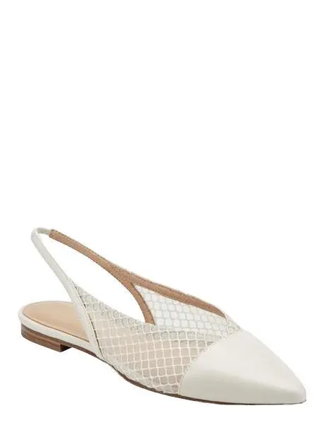 Marc Fisher Davin Pointed Toe Slingback Flat - Ivory