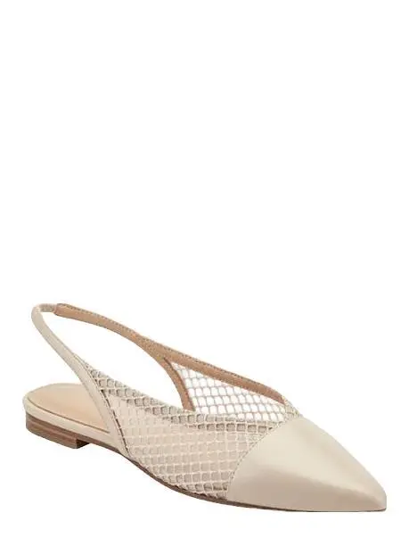 Marc Fisher Davin Pointed Toe Slingback Flat - Light Natural