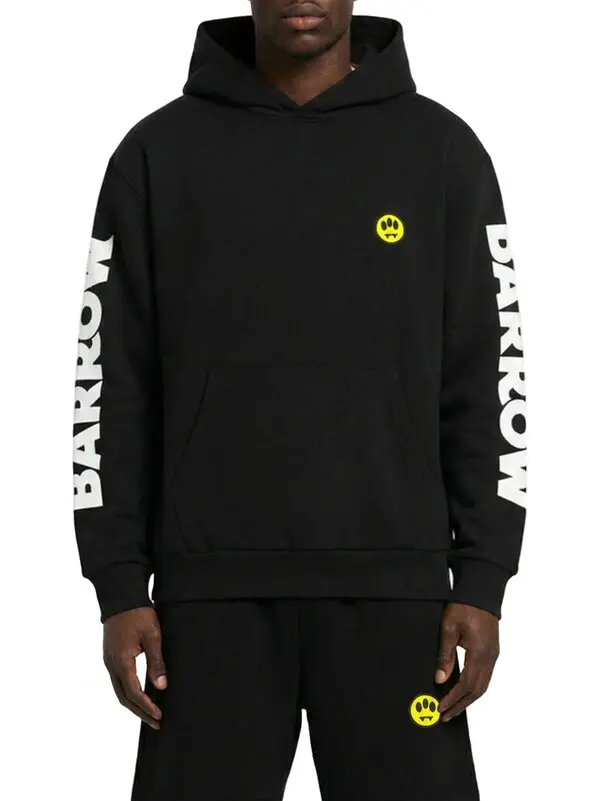 BARROW Cotton Hoodie With Logo - Black