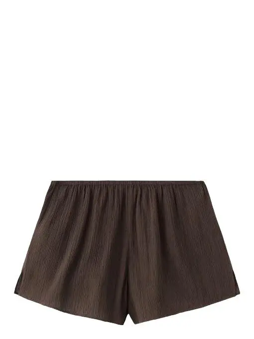 Mango Flowy Cotton Gauze Shorts - Chocolate