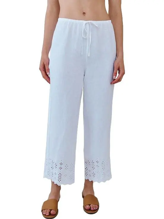 Bella Dahl Beach Linen Crop Pants - White
