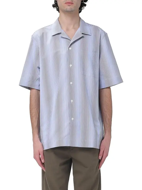 Dries Van Noten Striped Cotton Casual Shirt - Blue